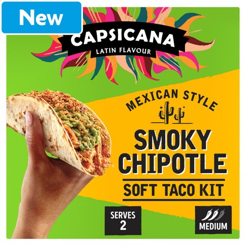 Capsicana Mexican Smoky Chipotle Soft Taco Meal Kit 273g - Morrisons ...