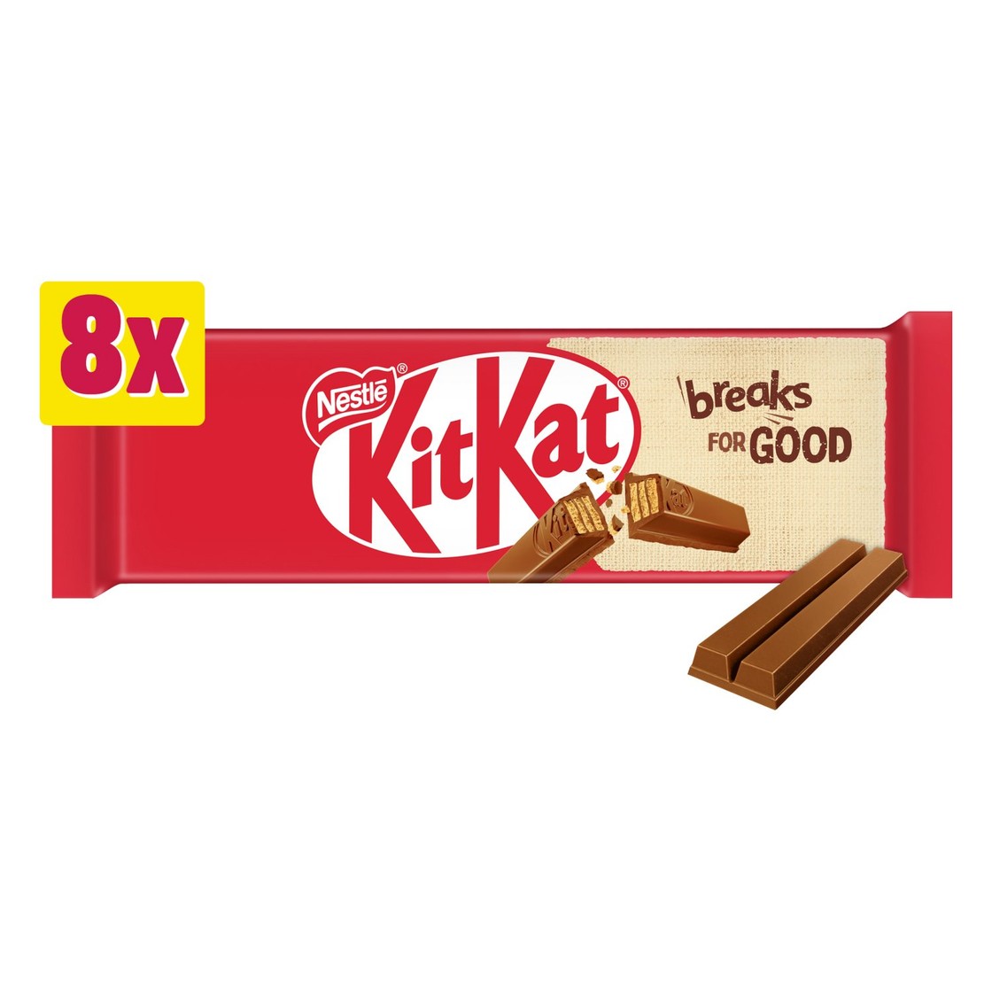 KitKat 2 Finger Milk Chocolate Biscuit Bars 8 Pack Multipack ...