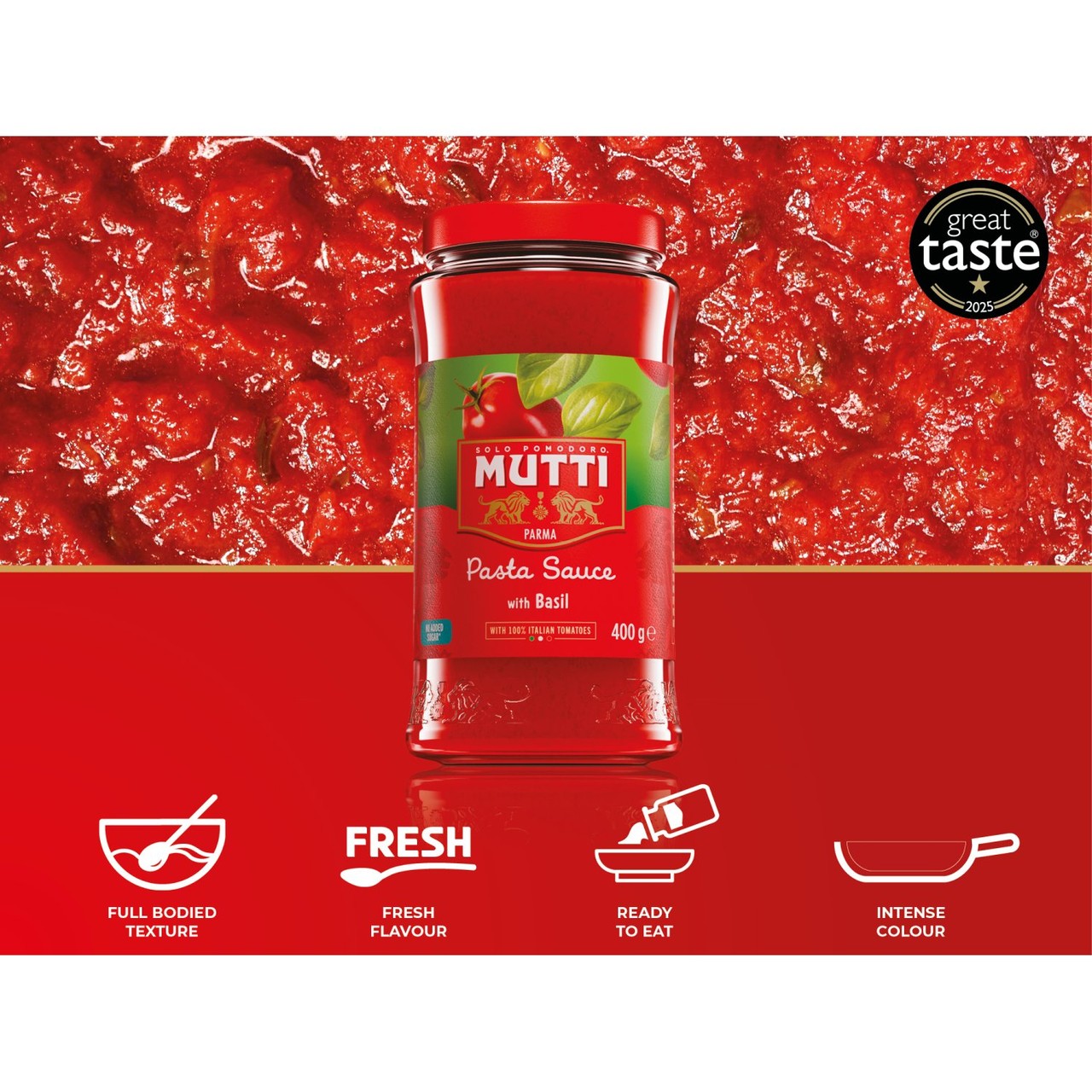 Mutti Tomato Pasta Sauce with Basil 400g - Morrisons Online Groceries ...