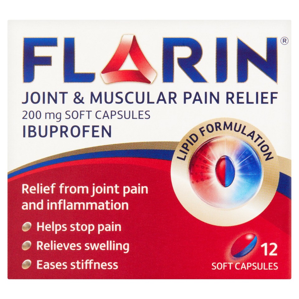 Flarin Joint & Muscular Pain Relief 200Mg Ibuprofen Soft Capsules ...