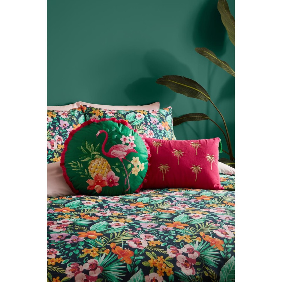 Nutmeg Home Hot House Palm Tree Embroidered Cushion - Morrisons Online ...