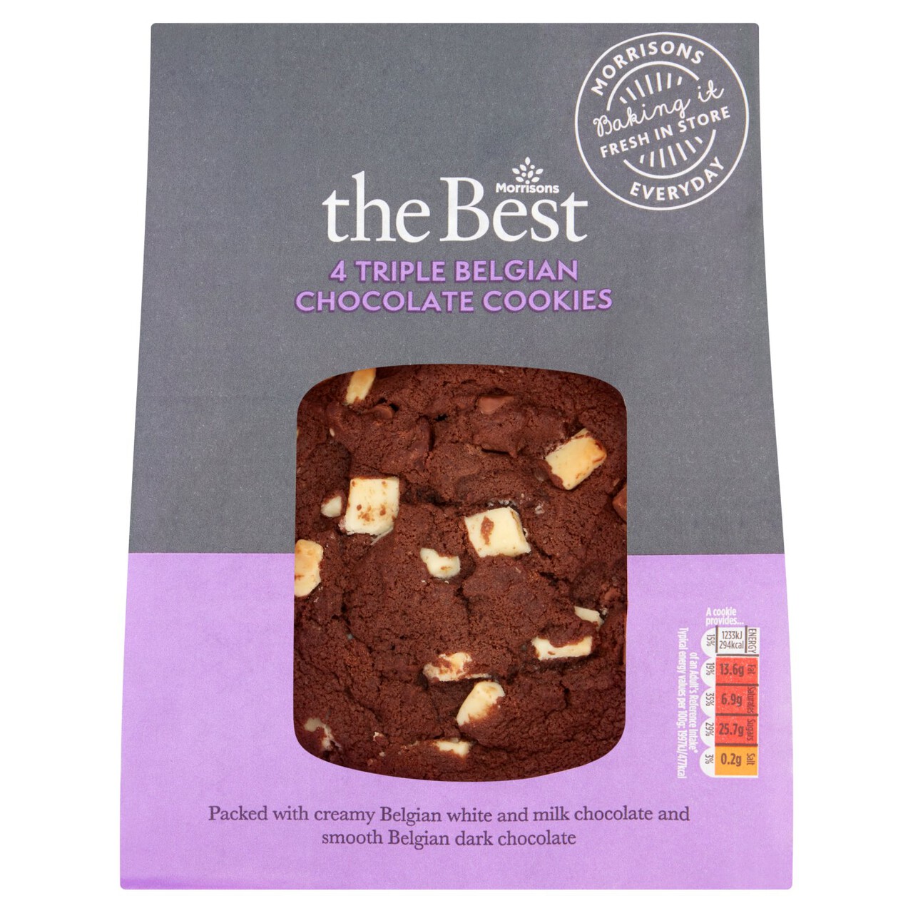Morrisons The Best Triple Belgian Chocolate Cookies - Morrisons Online ...