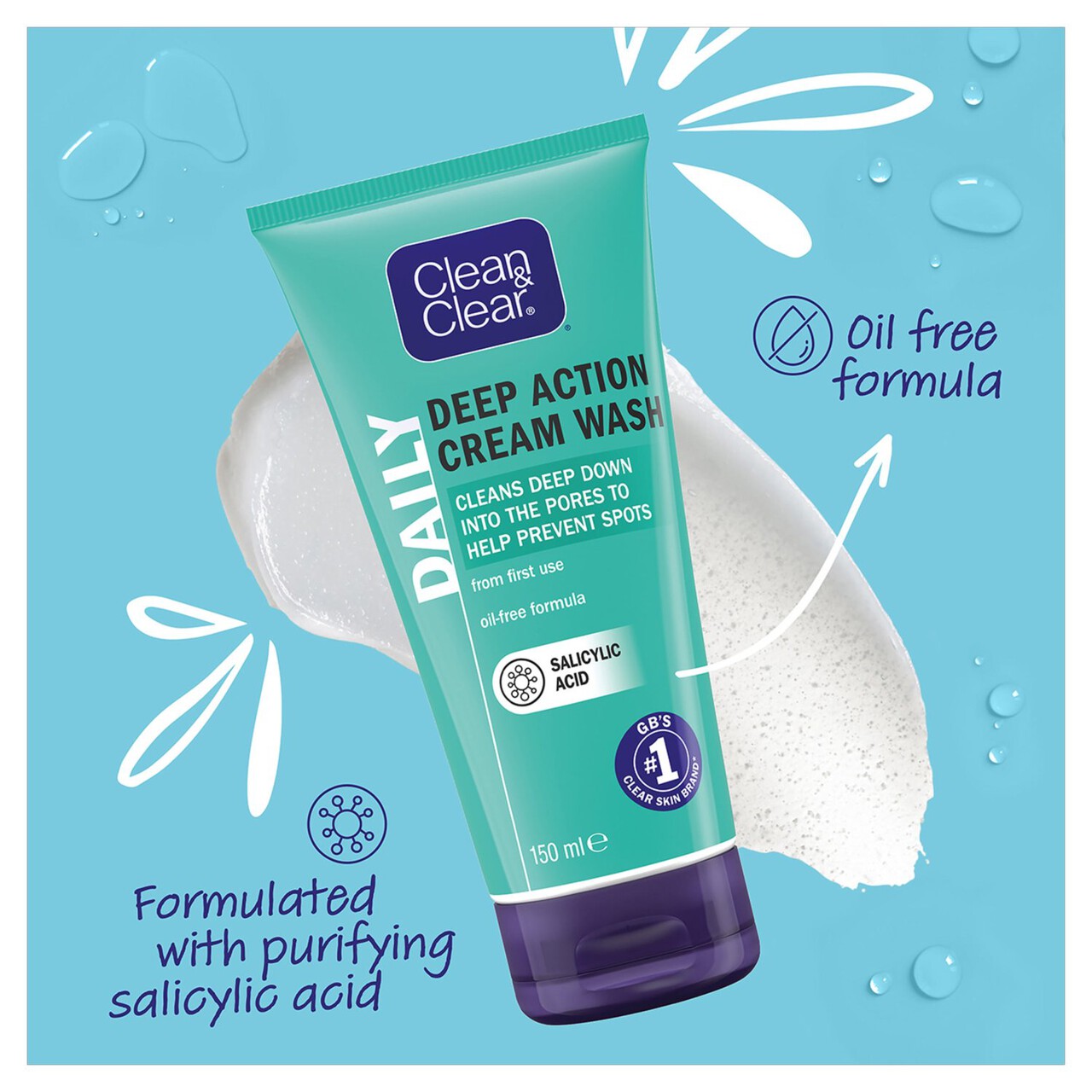 Clean & Clear Deep Action Cream Wash - Morrisons Online Groceries & Offers