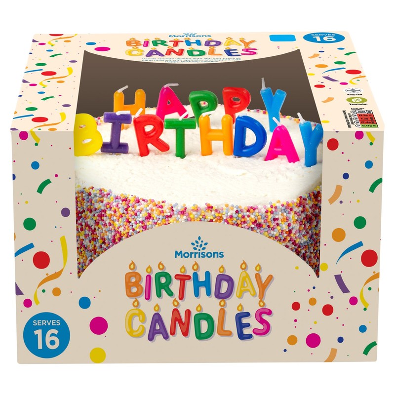 Morrisons Birthday Candle Cake Serves 16 - Morrisons Online Groceries ...