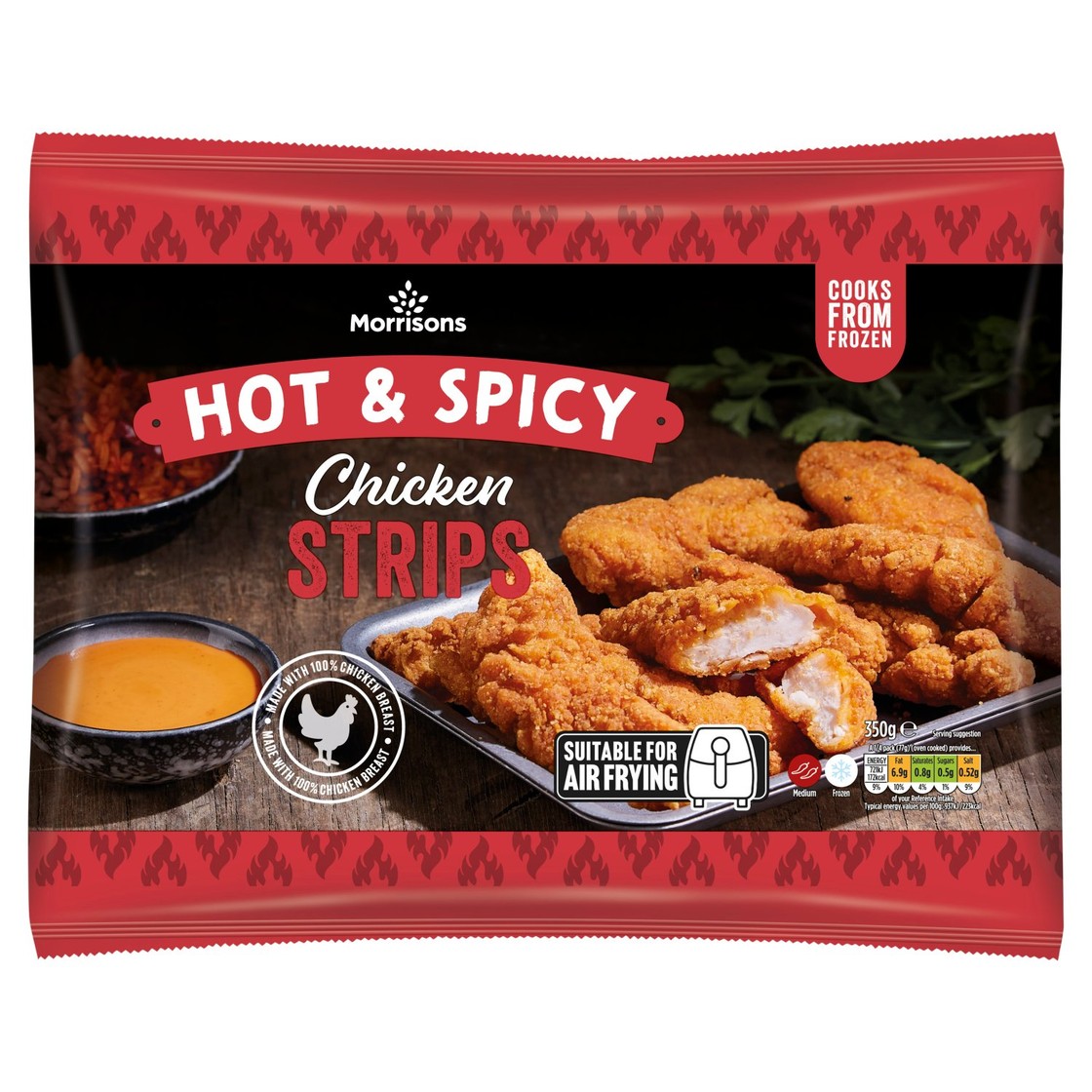 Morrisons Hot & Spicy Chicken Strips 350g - Morrisons Online Groceries ...