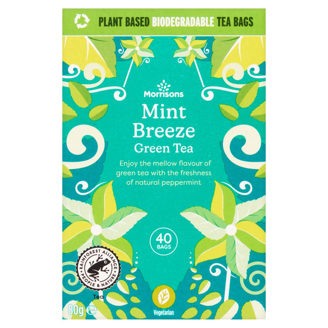 Morrisons Mint Breeze Green Tea 40 Bags 80g - Morrisons Online ...
