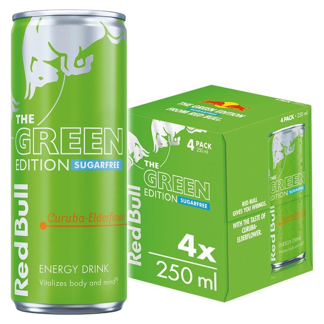 Red Bull Energy Drink Sugar Free Green Edition Curuba Elderflower ...
