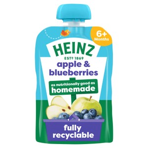 Heinz Apple & Blueberry Puree 6 Months Plus 100g - Morrisons Online ...