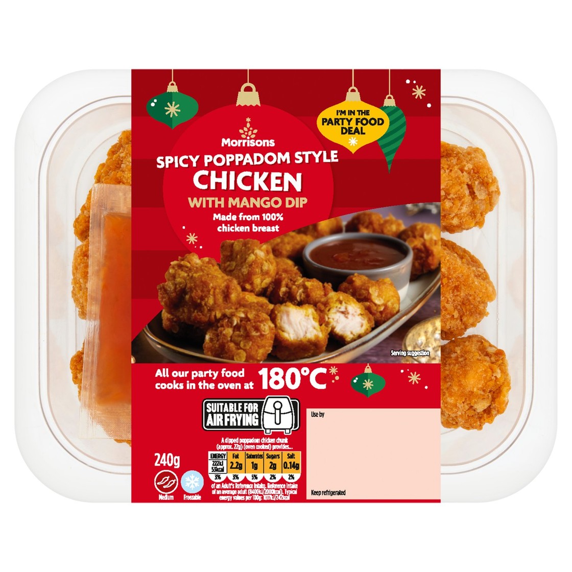 Morrisons Spicy Poppadom Style Chicken With Mango Dip 240g - Morrisons ...