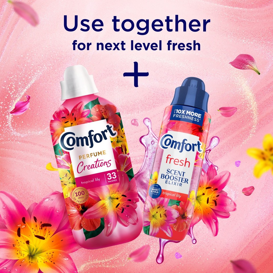Comfort Fresh Scent Booster Elixir Tropical Lily 342ml - Morrisons ...