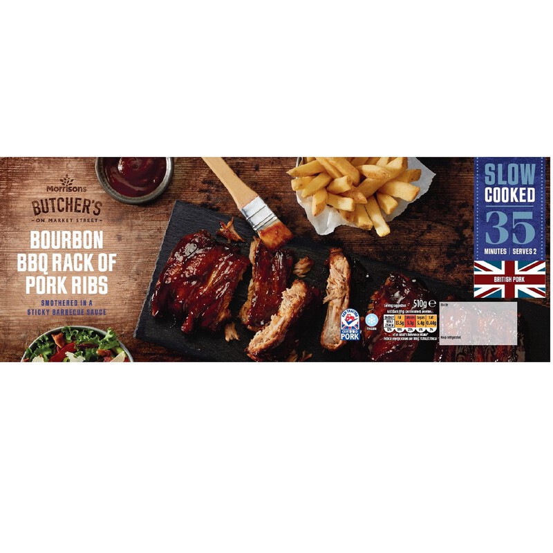Morrisons Slow Cooked Bourbon BBQ Rack Of Pork Ribs - Morrisons Online ...