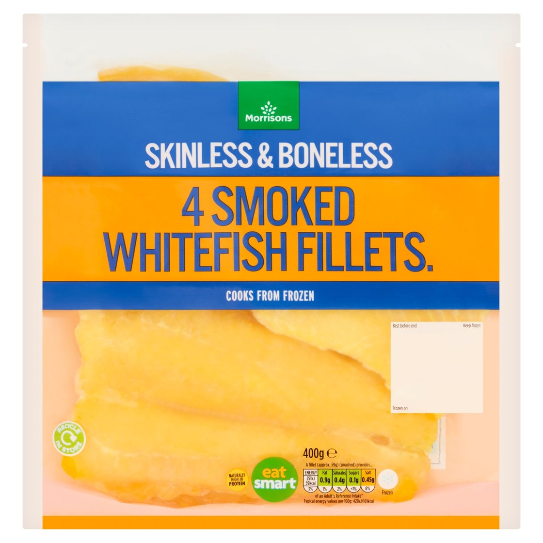 Morrisons 4 Skinless & Boneless Smoked Whitefish Fillets 400g ...