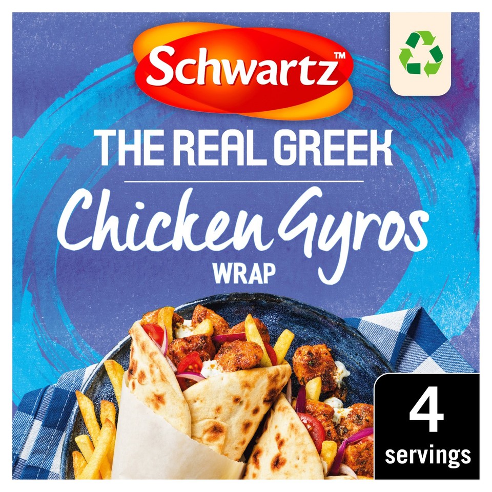Schwartz X The Real Greek Chicken Gyros Wrap - Morrisons Online ...
