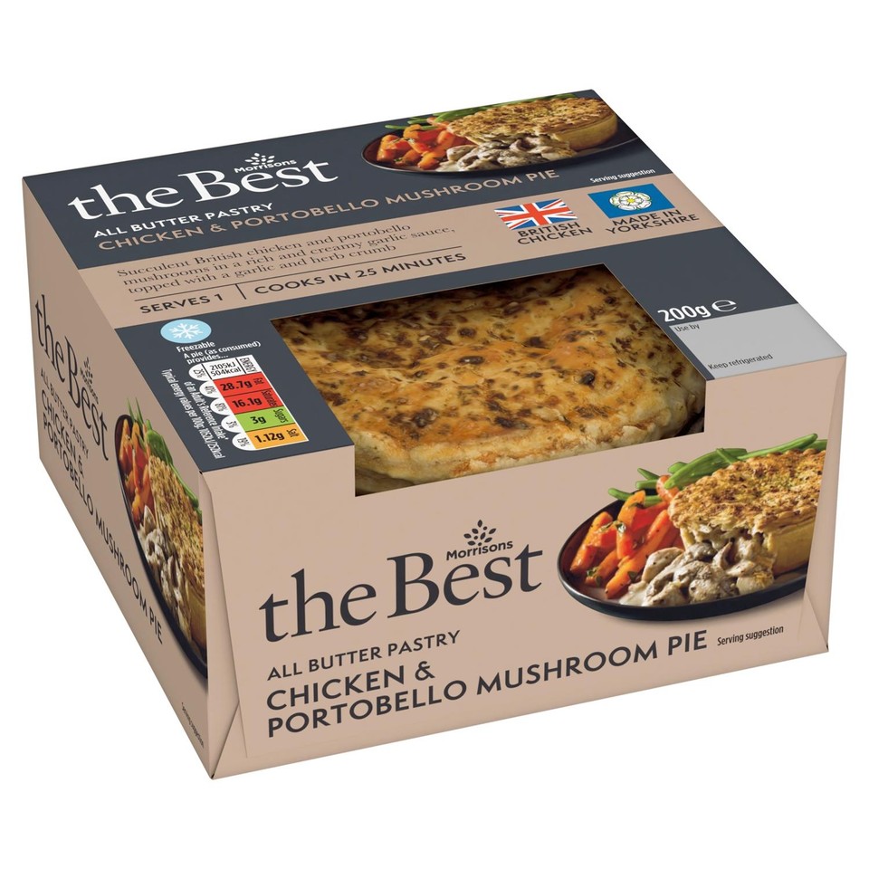 Morrisons The Best All Butter Pastry Chicken & Portobello Mushroom Pie ...