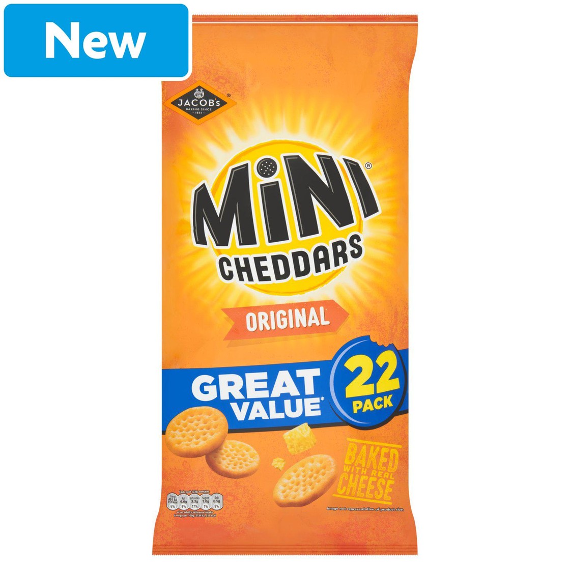 Jacob's Mini Cheddars Original Baked Snacks 22 Pack - Morrisons Online ...
