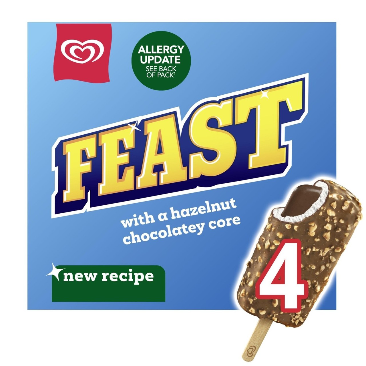 Feast Chocolate & Hazelnut Ice Cream Sticks 4 x 90 ml - Morrisons ...
