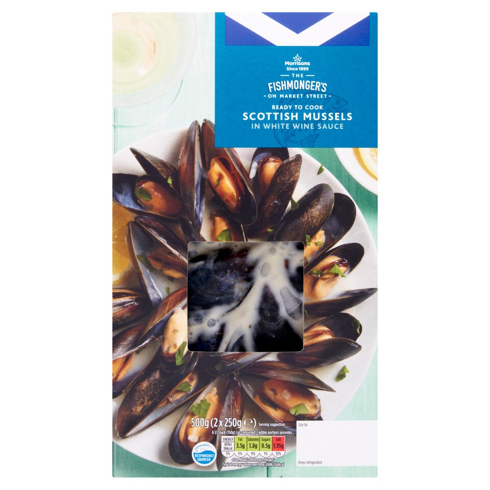 Morrisons Scottish Cooked Mussels In White Wine Sauce - Morrisons ...