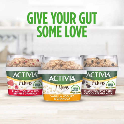 Activia Chocolate & Granola Gut Health Breakfast Yoghurt Pot 165g ...