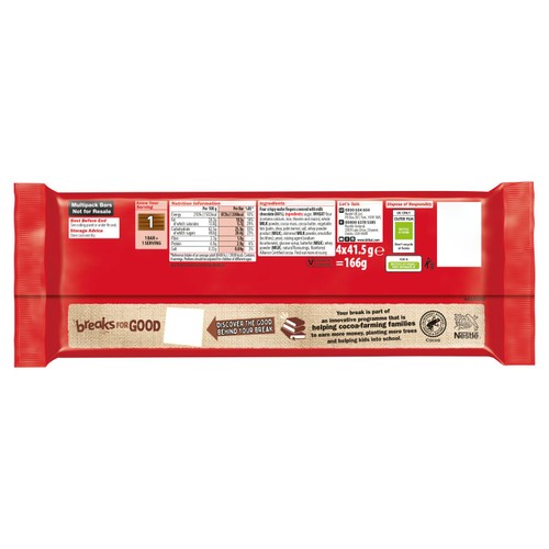 KitKat 4 Finger Milk Chocolate Bar Multipack 4x41.5g - Morrisons Online ...