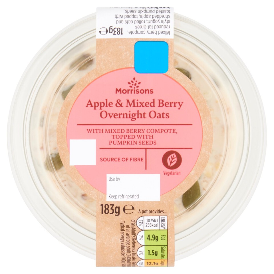 Morrisons Apple & Mixed Berry Overnight Oats - Morrisons Online ...