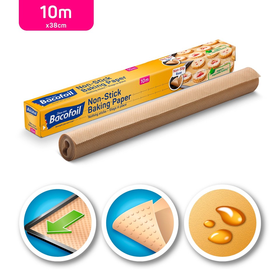Bacofoil Non Stick Baking Paper With Non Slip Base 10m - Morrisons ...