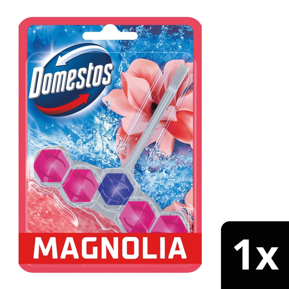 Domestos Power 5 Toilet Rim Block Magnolia 50g - Morrisons Online ...