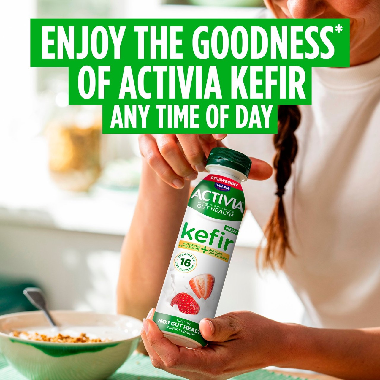 Activia Kefir Strawberry Gut Health Yoghurt Drink - Morrisons Online ...