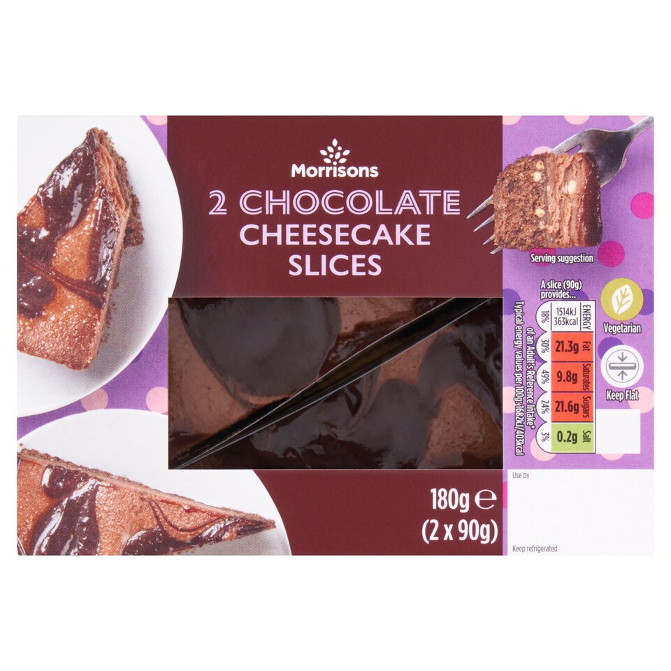 Morrisons Chocolate Cheesecake Slices 2 x 90g - Morrisons Online ...