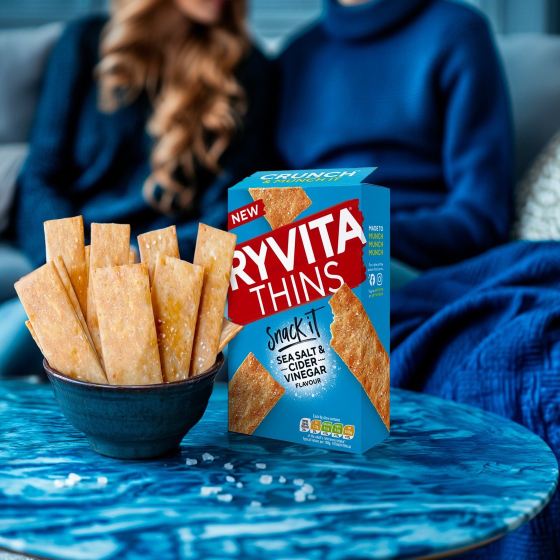 Ryvita Snack It Thins Sea Salt and Cider Vinegar Flatbread Snacks ...