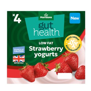Morrisons Gut Health Strawberry Yoghurt 4X115g - Morrisons Online ...