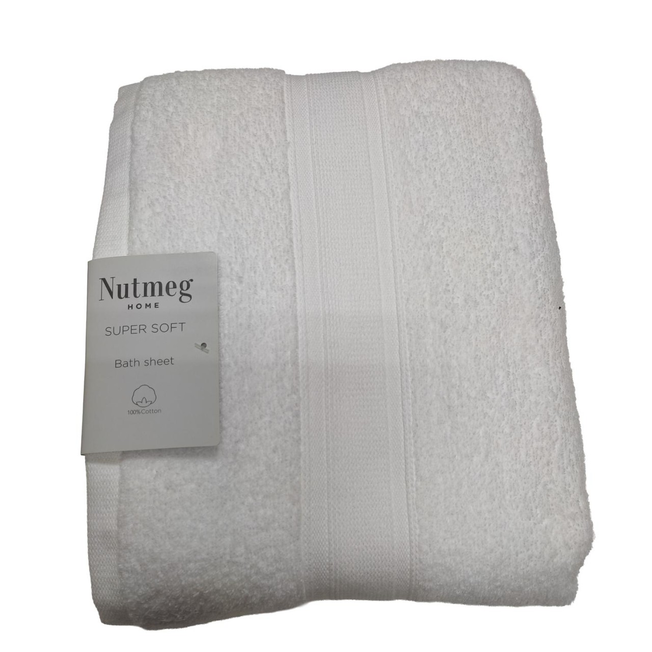 Nutmeg Home Supersoft Cotton Bath Sheet White - Morrisons Online ...