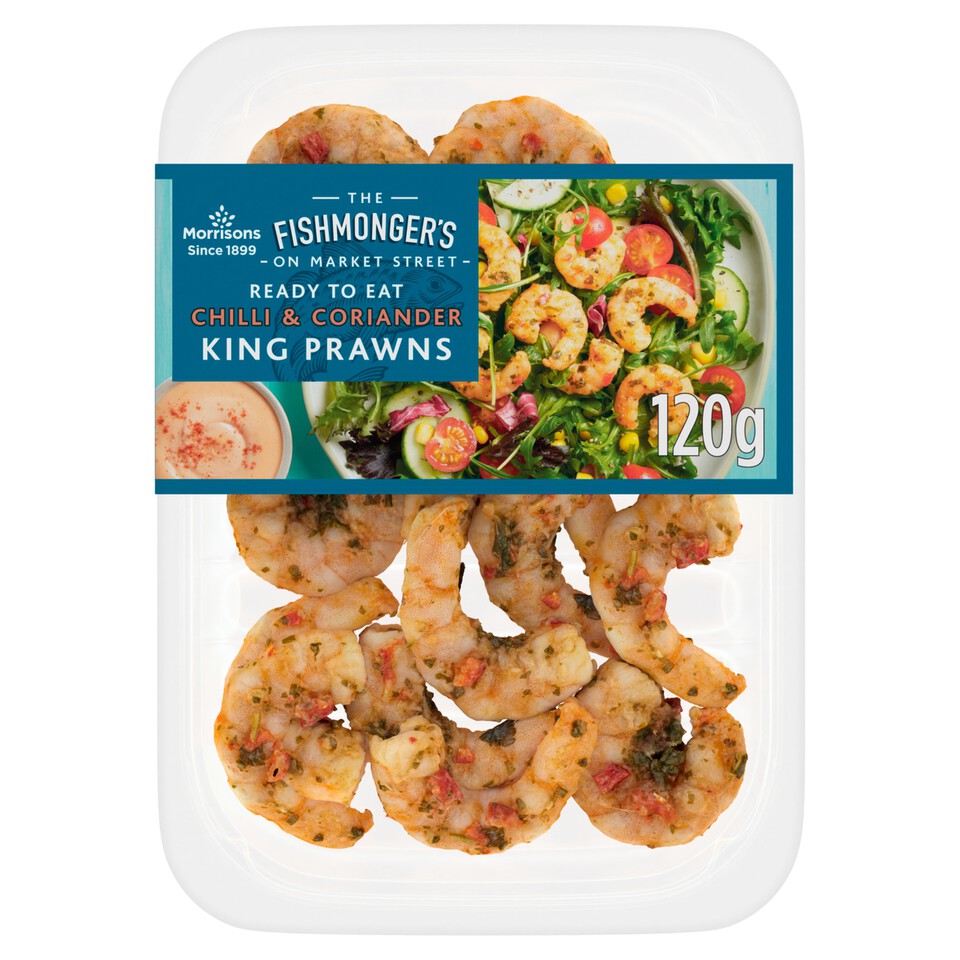 Morrisons Chilli & Coriander Marinated King Prawns - Morrisons Online ...