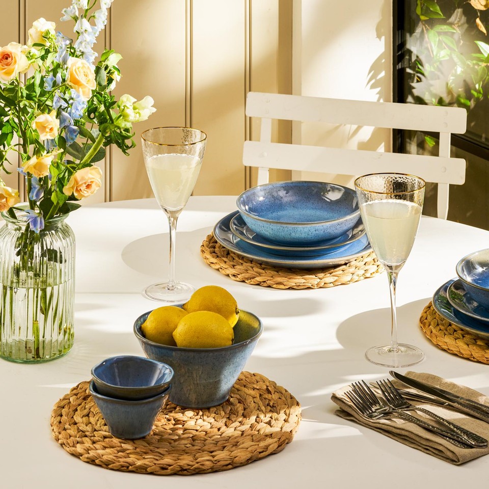 Nutmeg Home Blue Reactive Glaze Dinner Plate - Morrisons Online ...