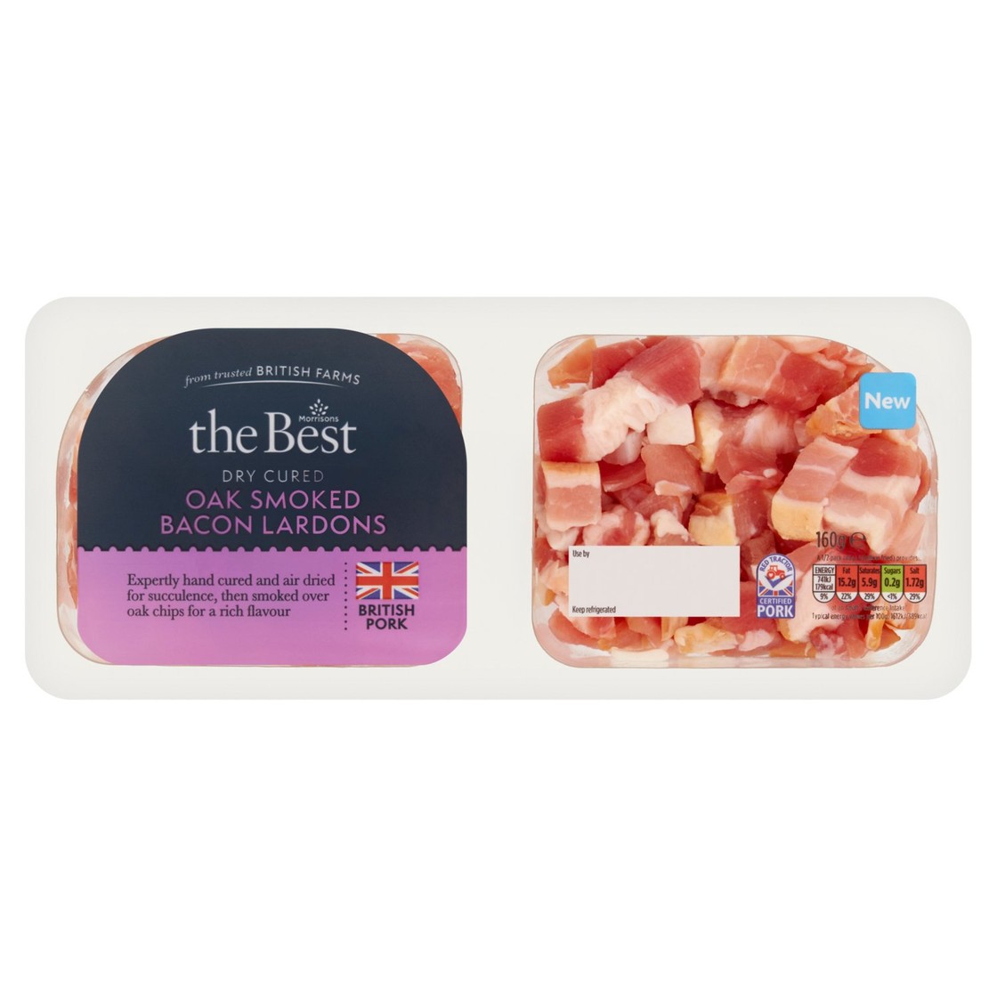 Morrisons The Best Dry Cured Air Dried Oak Smoked Bacon Lardons 160g ...