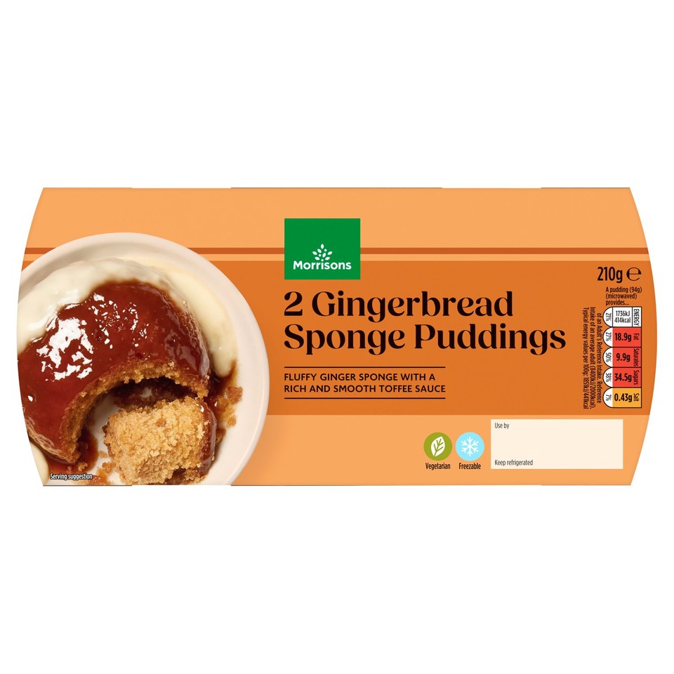Morrisons 2 Gingerbread Sponge Puddings 210g - Morrisons Online ...