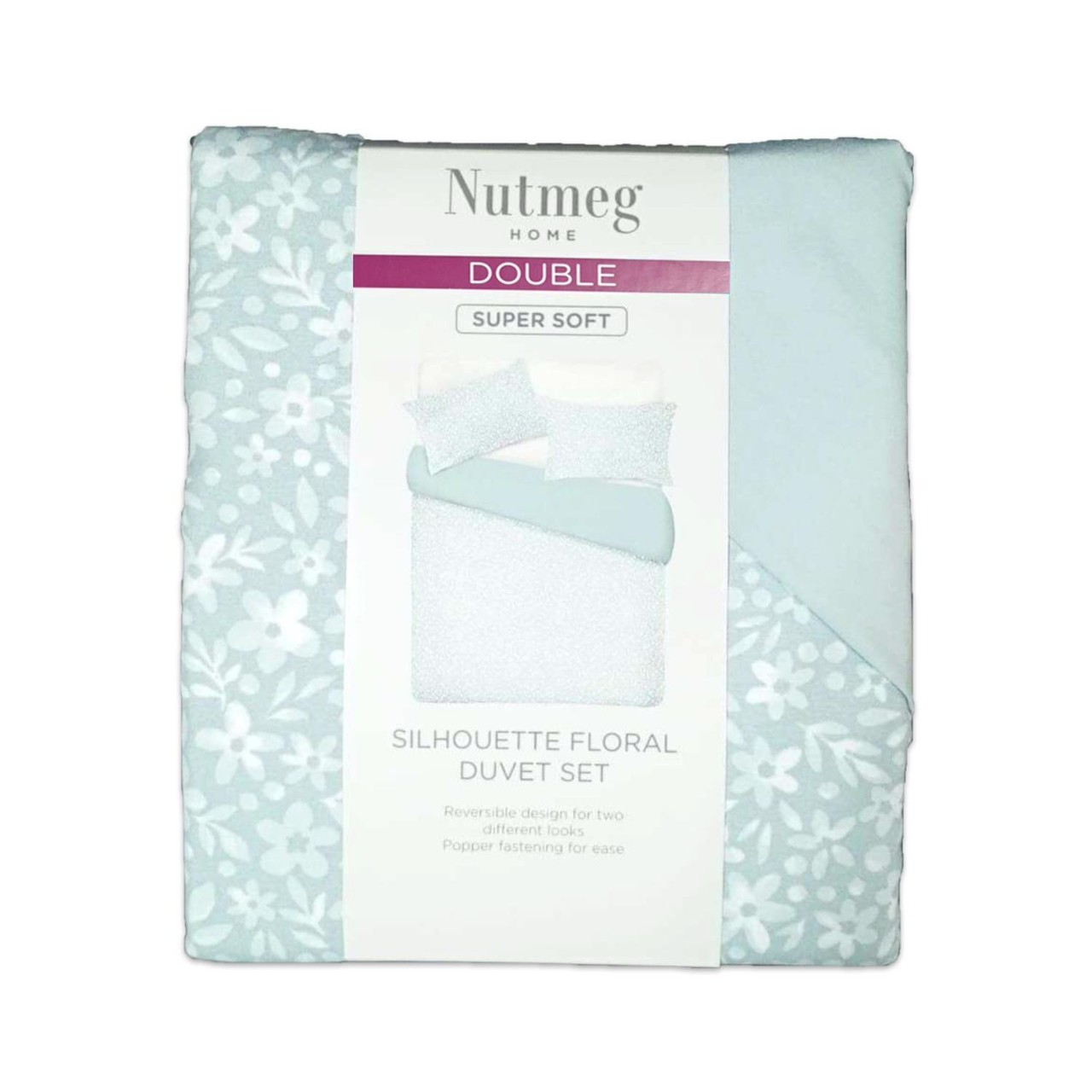 Nutmeg Home Soft Touch Silouette Floral Duvet Set Double - Morrisons ...