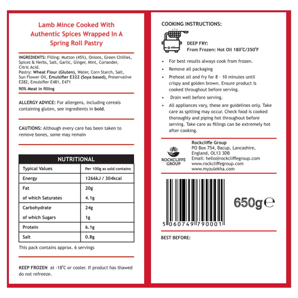 Zulekha Halal 20 Meat Samosas 650g - Morrisons Online Groceries & Offers