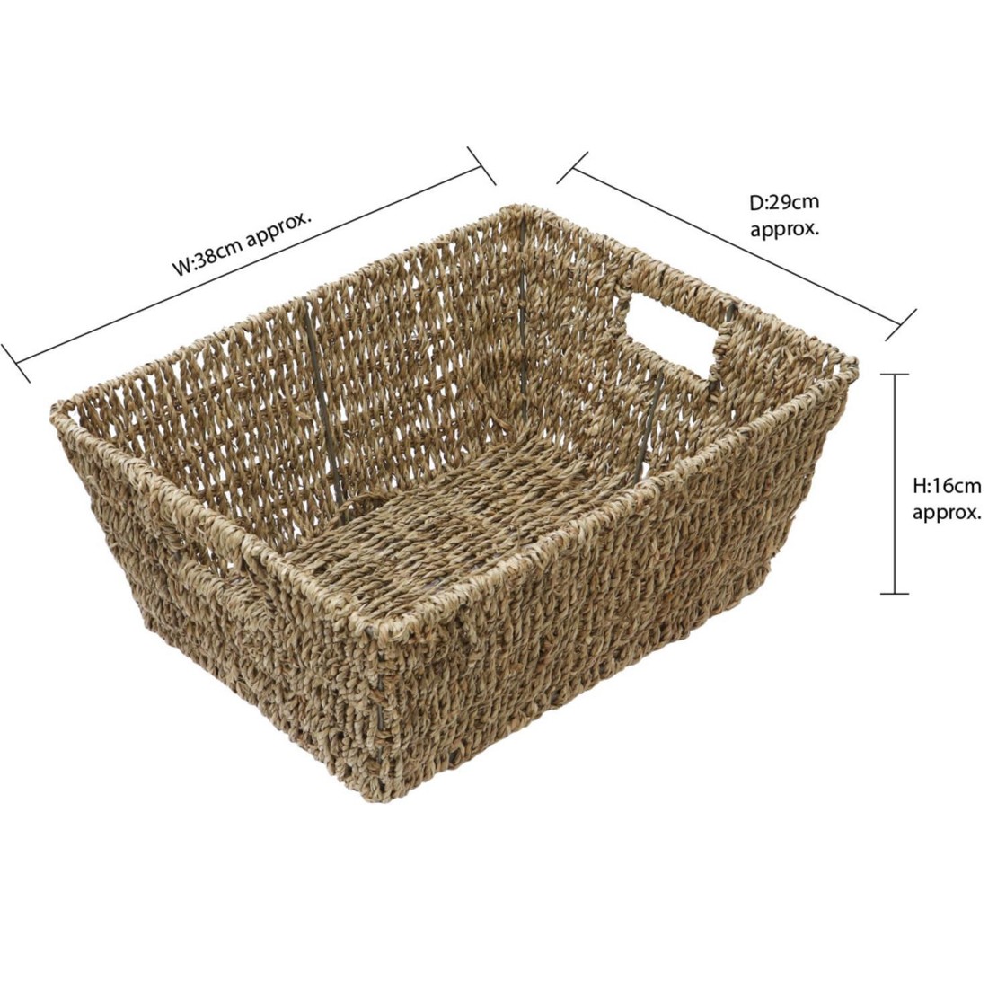 JVL Seagrass Rectangular Storage Basket - Morrisons Online Groceries ...
