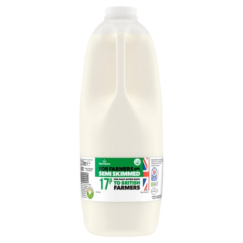 Morrisons For Farmers British Semi Skimmed Milk 4 Pint - Morrisons ...