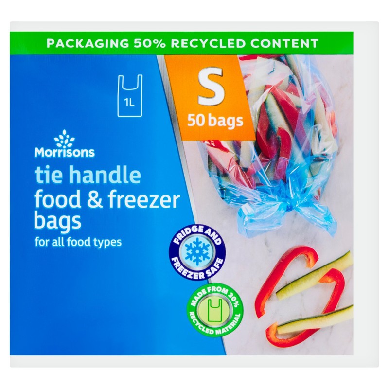 Morrisons Tie Handle Food And Freezer Bags Small - Morrisons Online ...