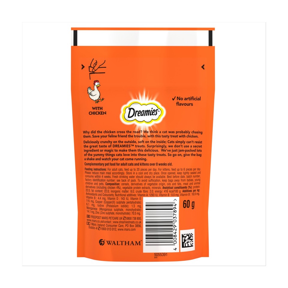 Dreamies Cat Treat Biscuits with Chicken - Morrisons Online Groceries ...