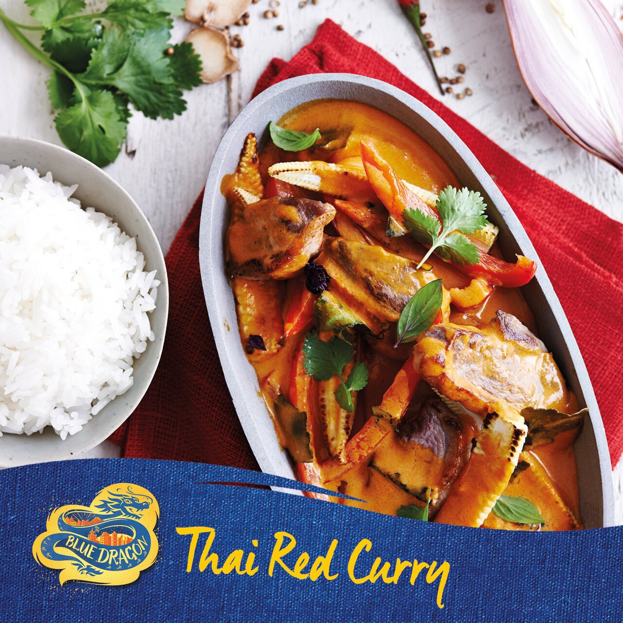 Blue Dragon 3 Step Authentic Thai Red Curry Meal Kit 253g - Morrisons ...