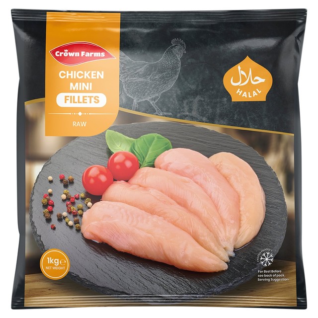 Crown Farms Chicken Mini Fillets 1kg - Morrisons Online Groceries & Offers