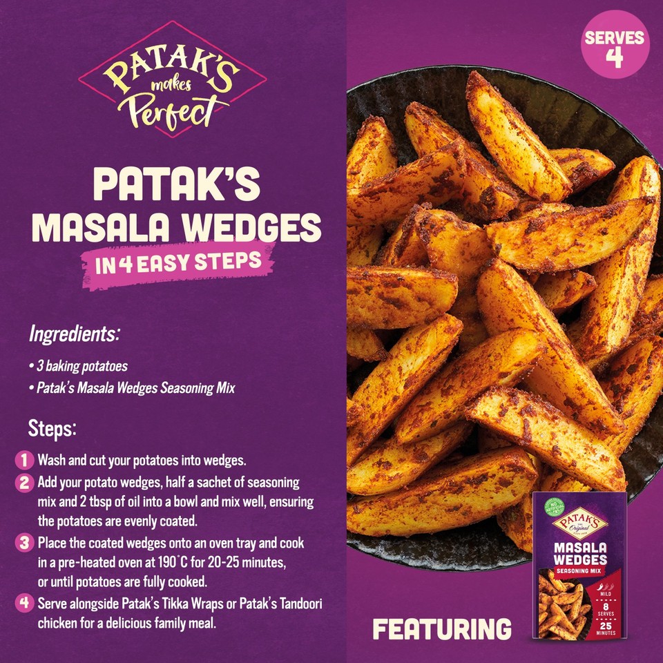 Patak's Masala Wedges Indian Seasoning Mild Spice Mix 25g - Morrisons ...