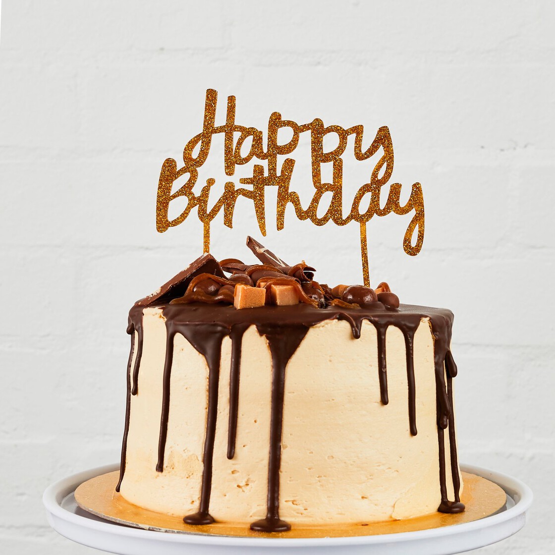 Club Green Happy Birthday Gold Cake Topper - Morrisons Online Groceries ...