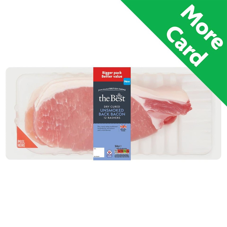 Morrisons The Best XL Unsmoked Back Bacon 360g - Morrisons Online ...