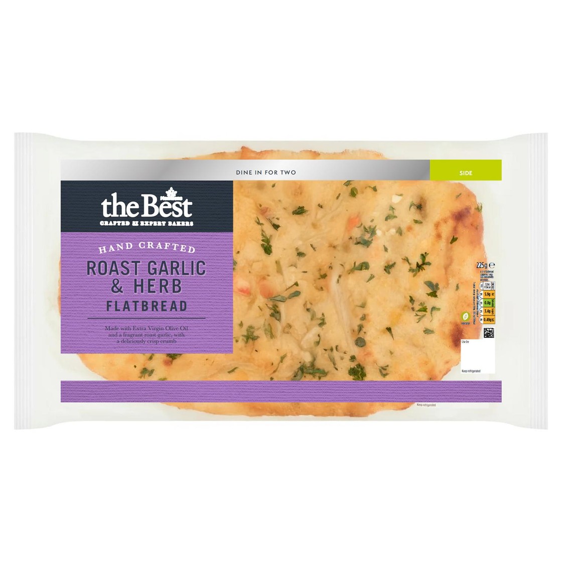 Morrisons The Best Roast Garlic & Herb Flatbread 225g - Morrisons ...