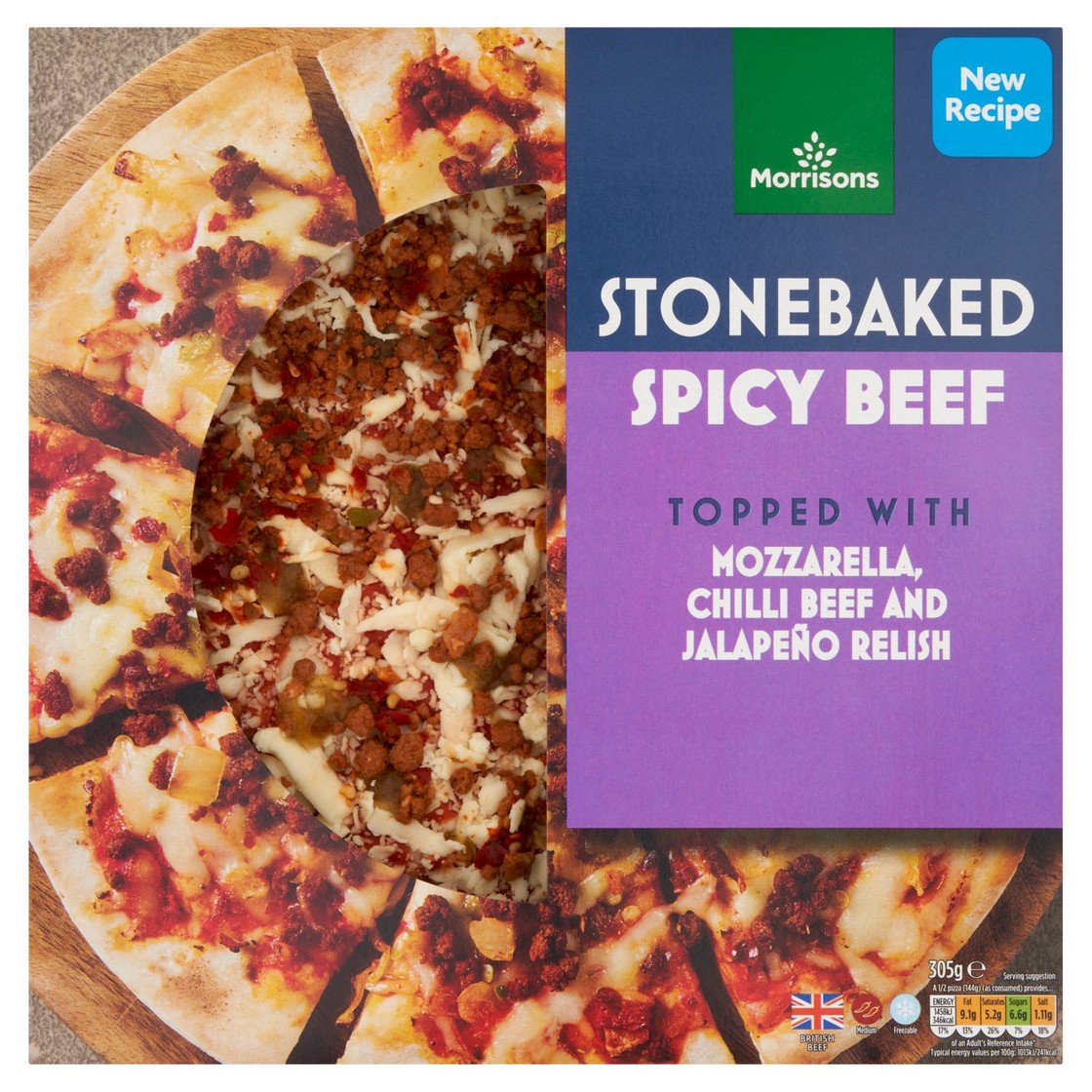 Morrisons Stonebaked Spicy Beef Pizza 305g - Morrisons Online Groceries ...