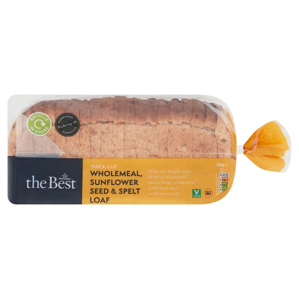 Morrisons The Best Wholemeal Sunflower Seed & Spelt Farmhouse Loaf ...