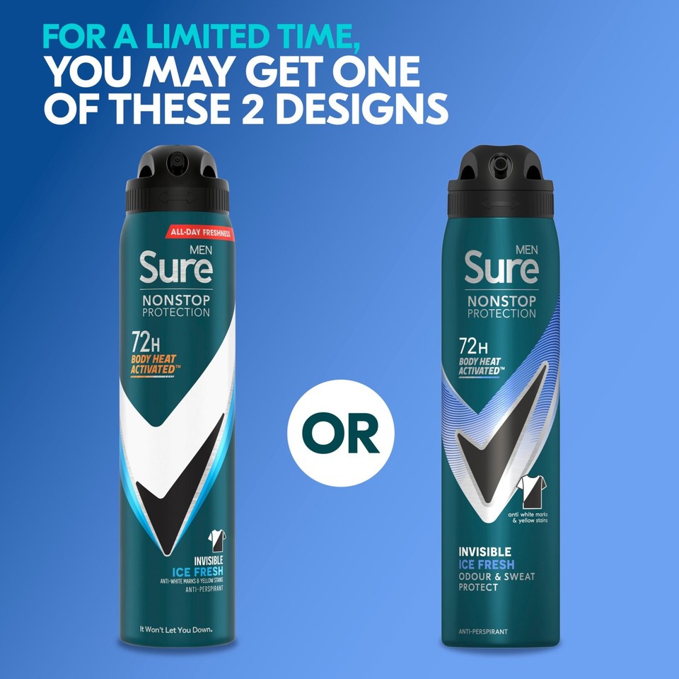 Sure For Men Invisible Ice Anti Perspirant Nonstop Deodorant 250ml ...